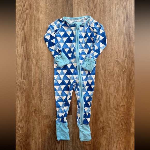 Little Sleepies | One Pieces | Little Sleepies Blue And White Geometric ...